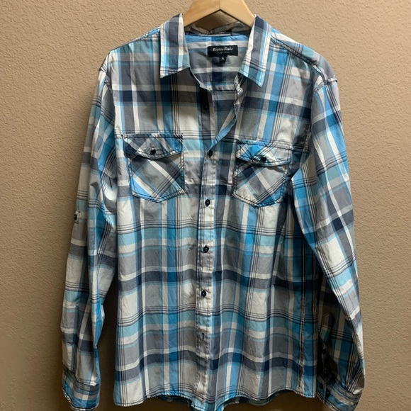 Eighty Eight | Shirts | Eighty Eight Platinum Mens Button Down Plaid Long Sleeve Shirt | Poshmark